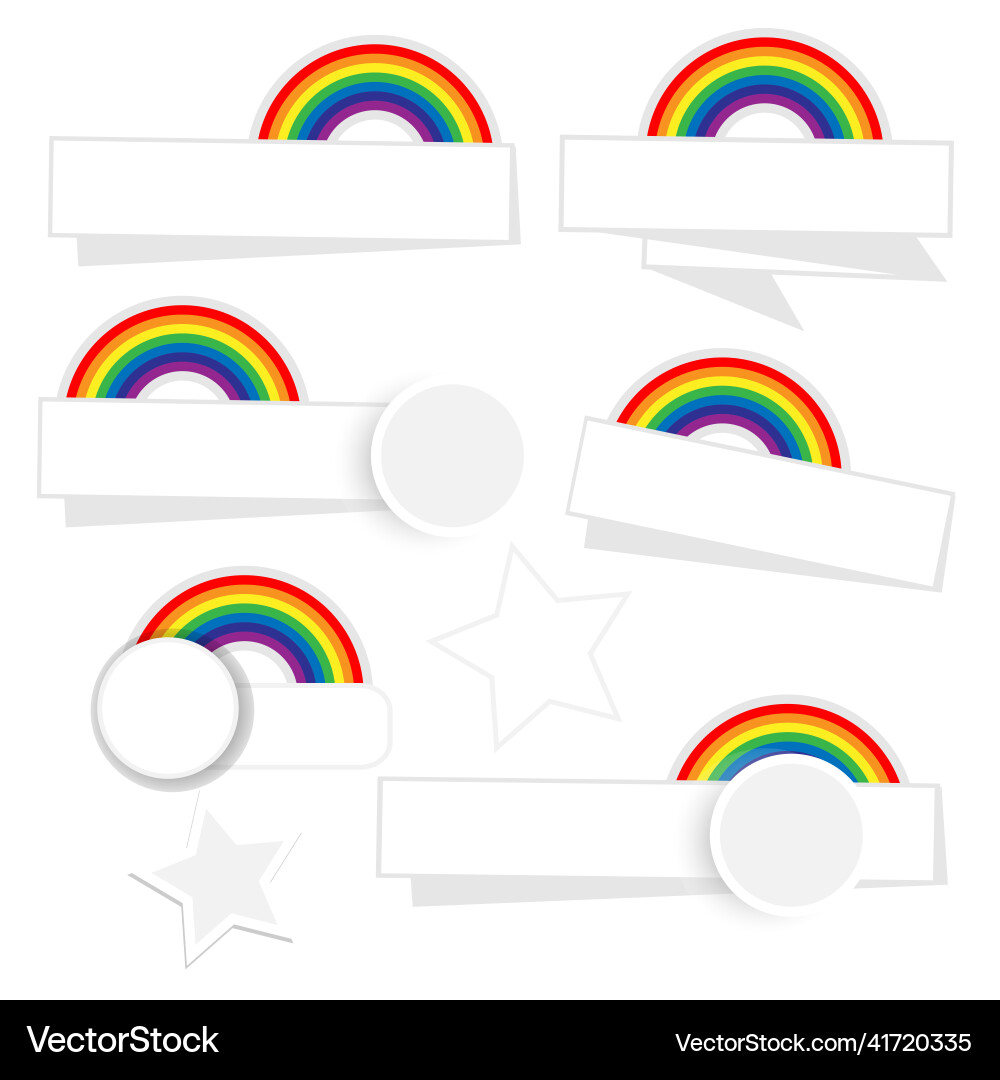 Banner paper with rainbow colored on white b Vector Image