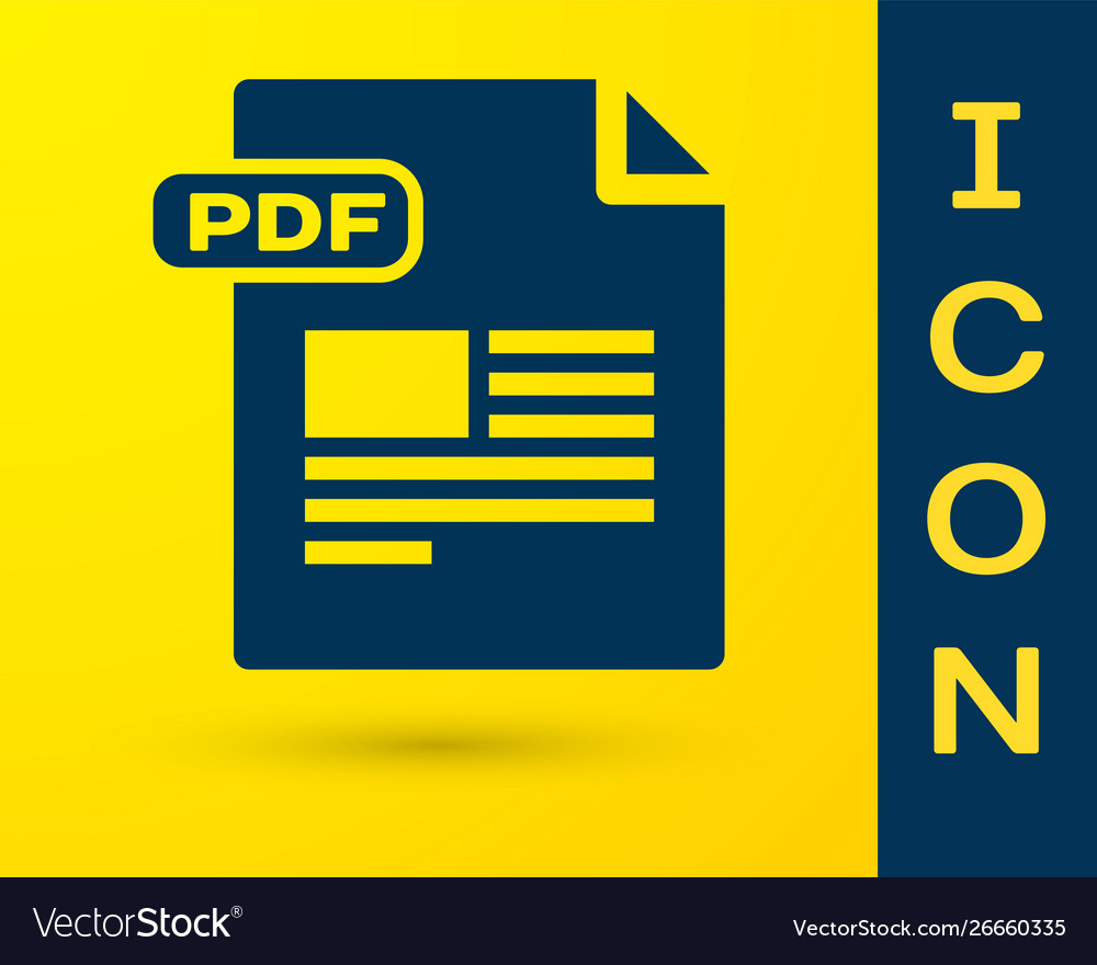 Blue pdf file document download button icon Vector Image