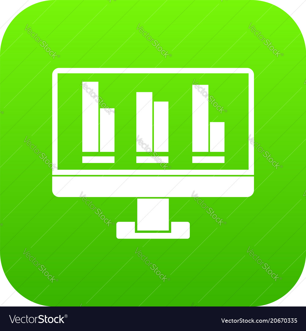 Business graph at computer screen icon digital Vector Image
