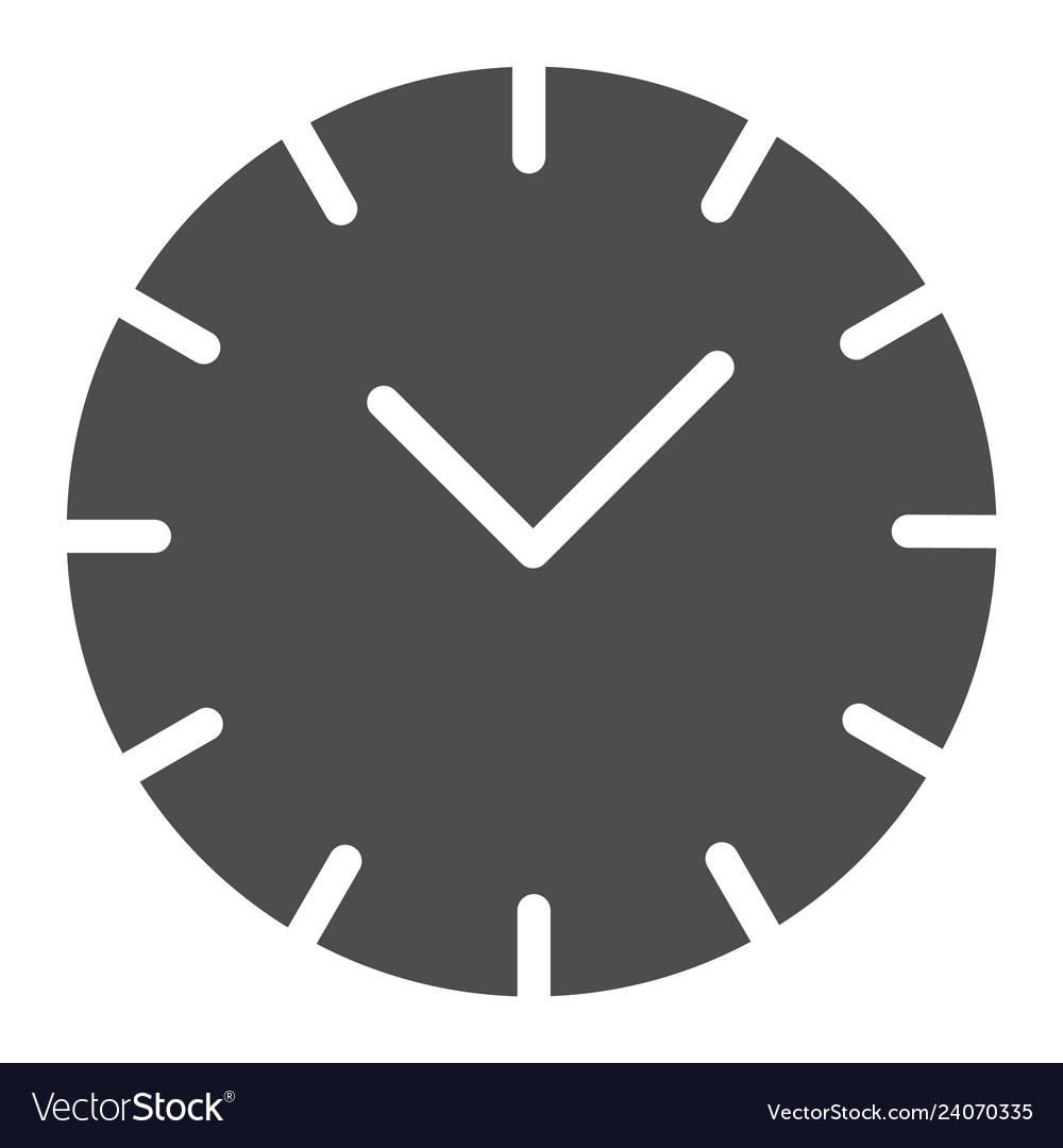 Clock solid icon time Royalty Free Vector Image