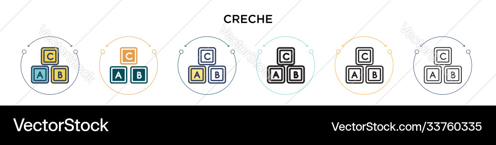 Creche icon in filled thin line outline Royalty Free Vector