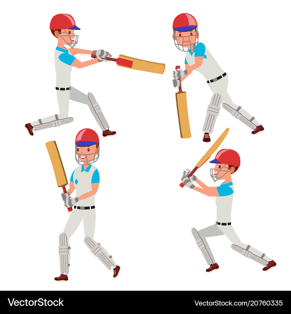 Cricket player wearing sport uniform Royalty Free Vector