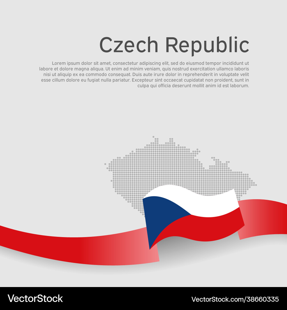Czech republic flag mosaic map on white Royalty Free Vector