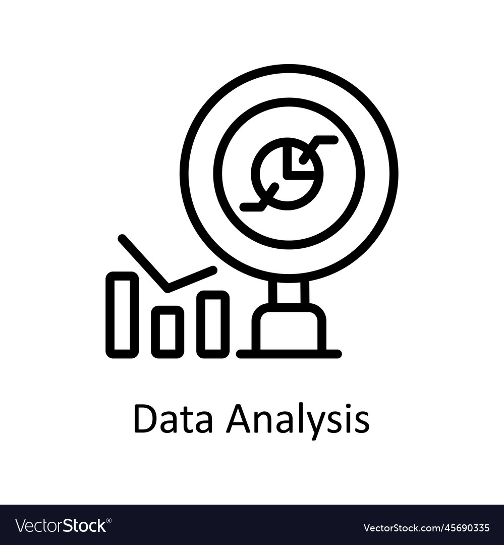 Data analysis outline icon design Royalty Free Vector Image Data analysis outline icon design Royalty Free Vector Image