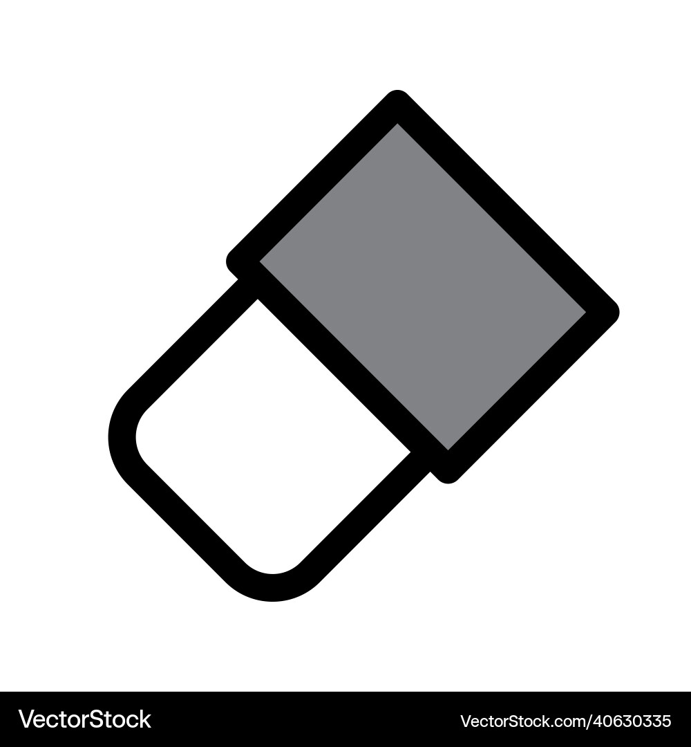 Graphic of eraser icon Royalty Free Vector Image