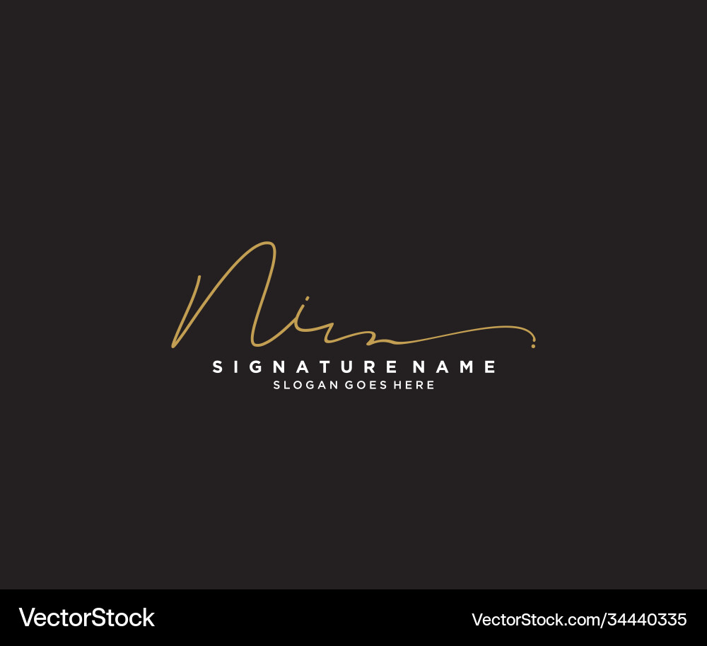 Letter ni signature logo template Royalty Free Vector Image