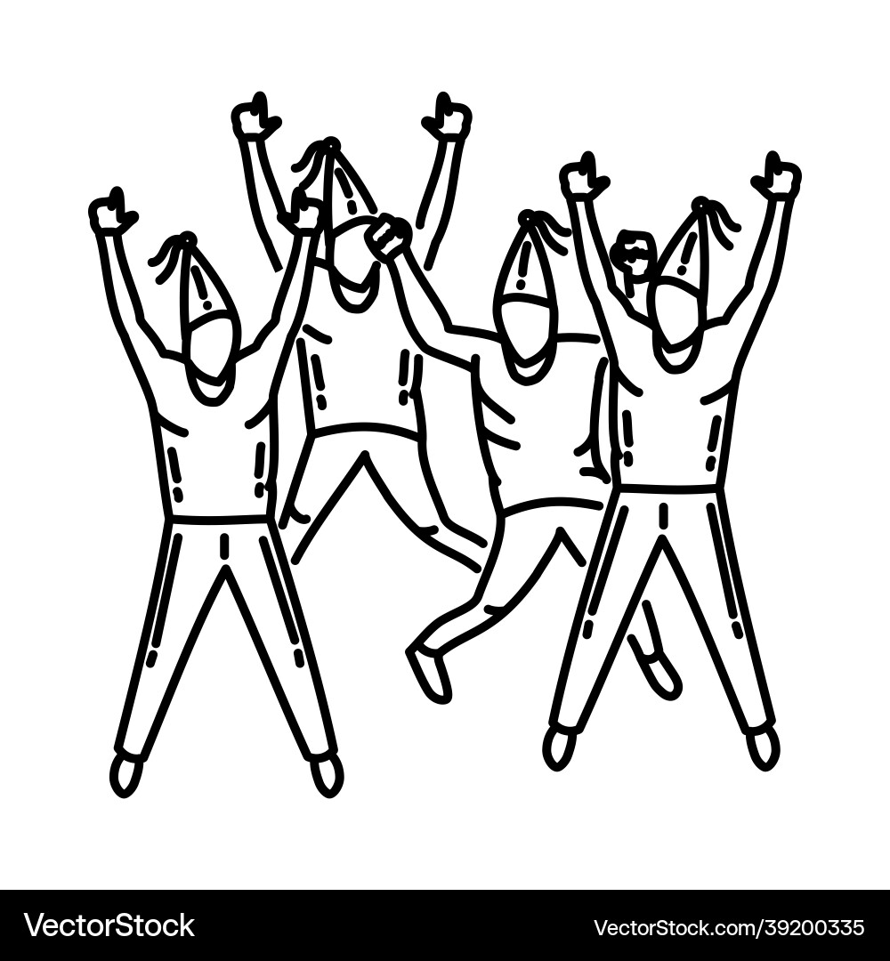 Party crowd icon doodle hand drawn or outline Vector Image