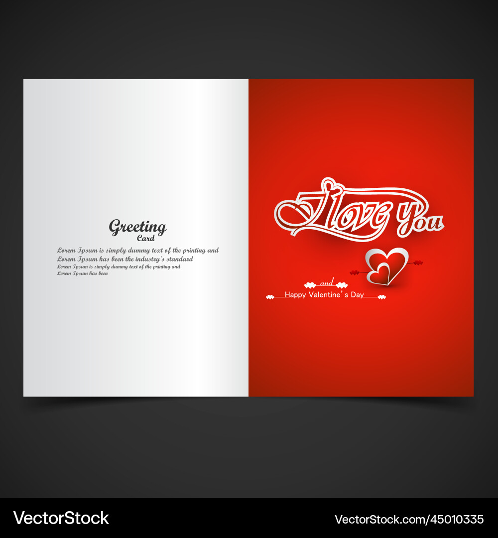 Red color love greeting Royalty Free Vector Image