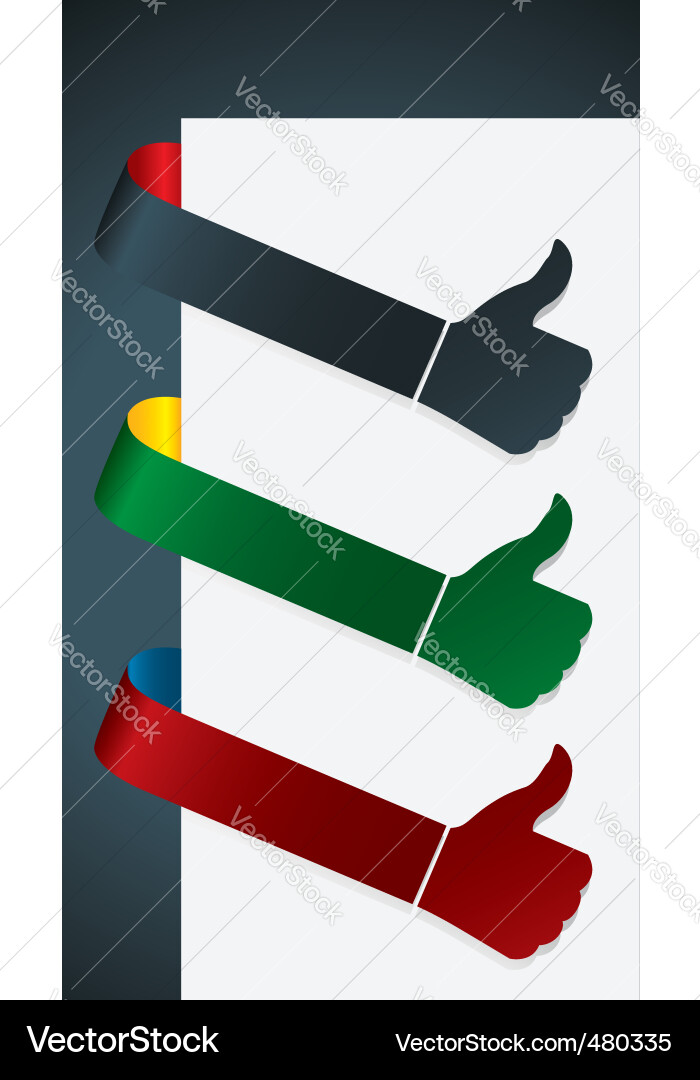 Set of thumb up tags Royalty Free Vector Image