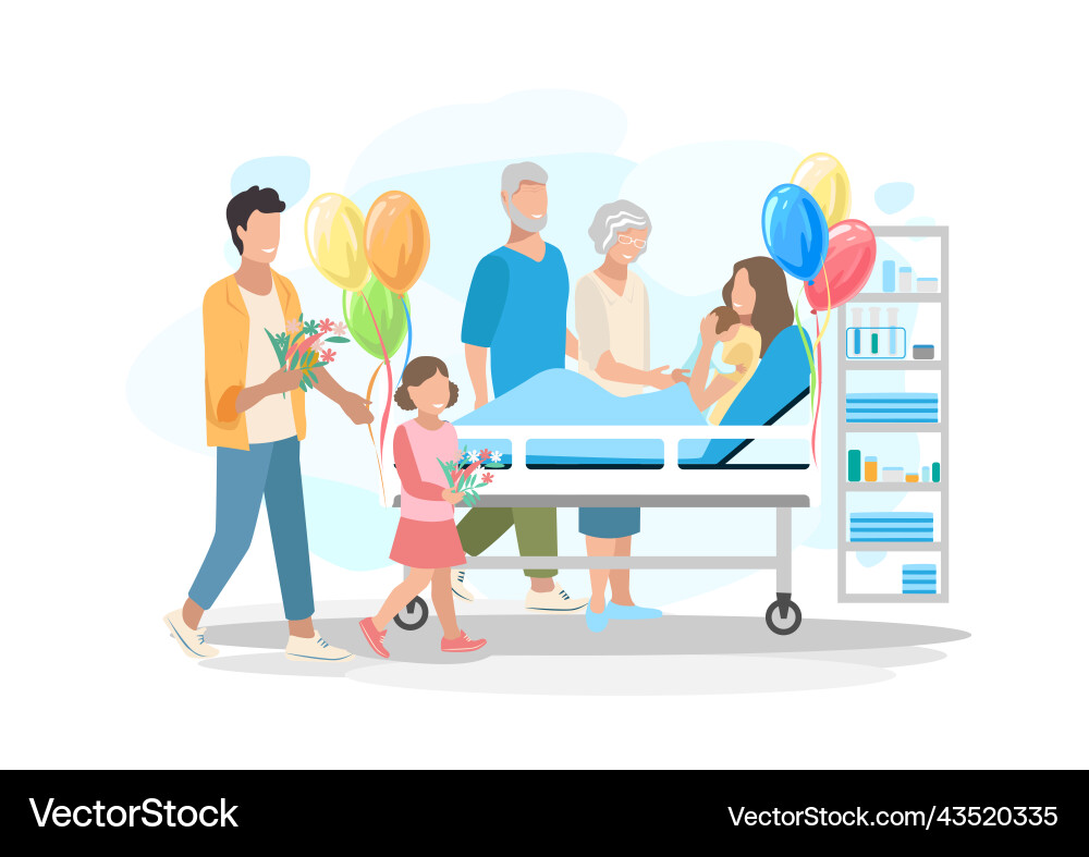 Visitors in the hospital Royalty Free Vector Image