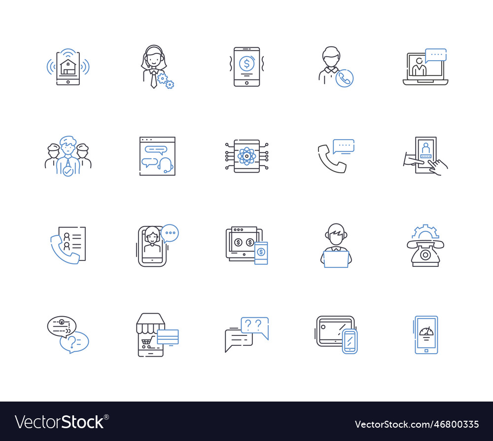 Wireless line icons collection bluetooth wifi Vector Image Wireless line icons collection bluetooth wifi Vector Image