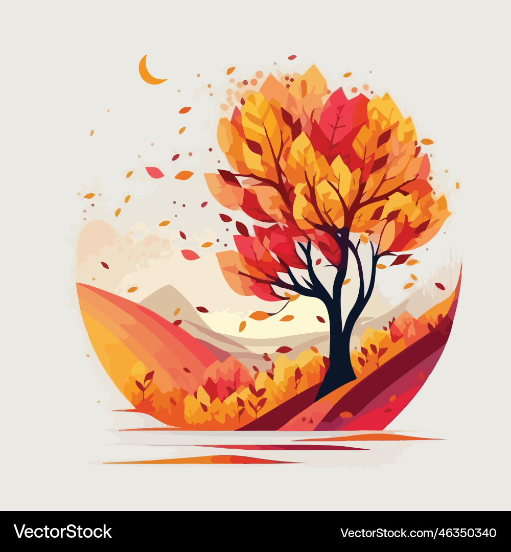 A colorful autumn landscape Royalty Free Vector Image