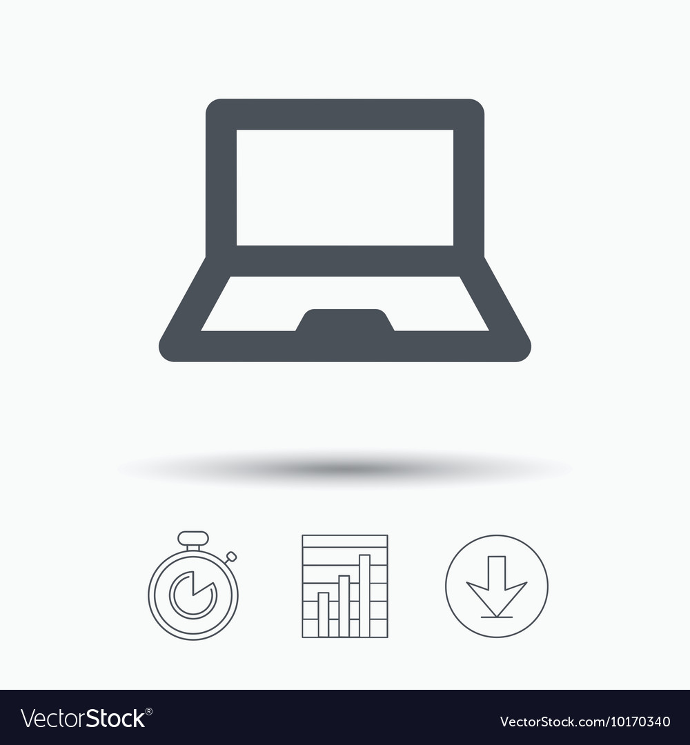Computer icon notebook or laptop pc sign Vector Image