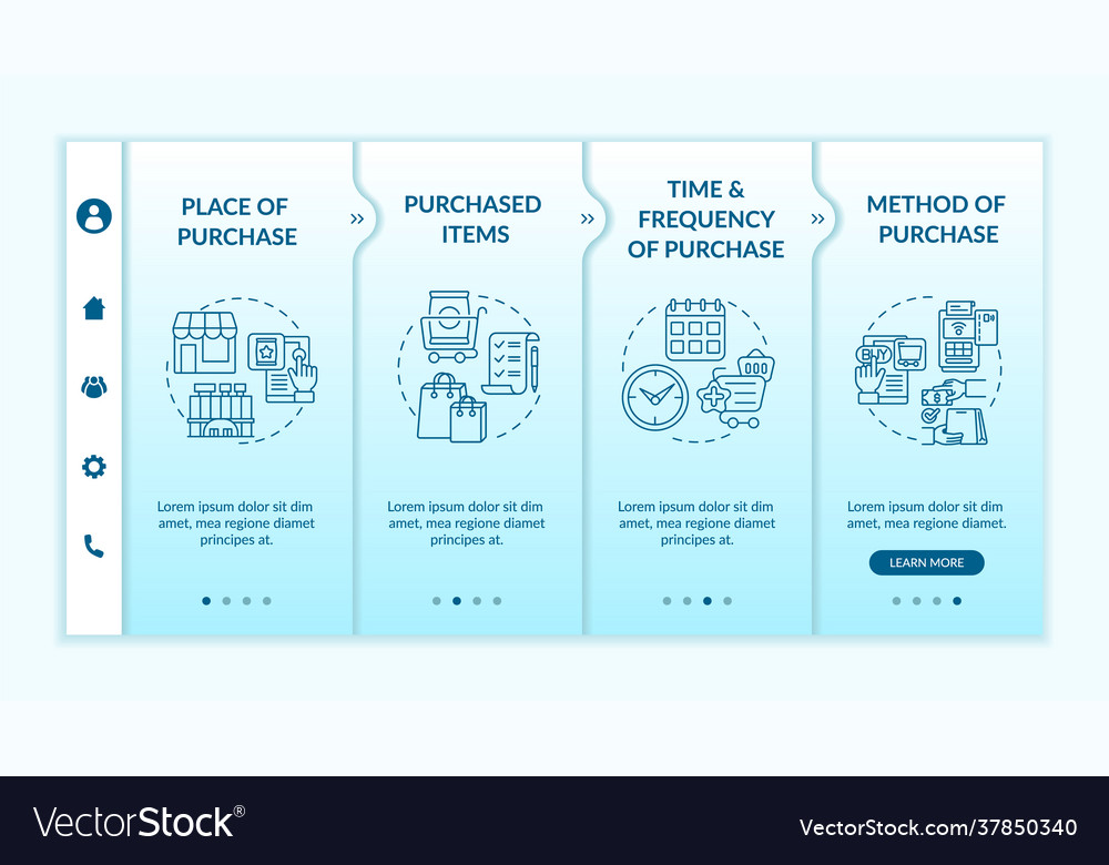 Consumer behavior patterns onboarding template Vector Image