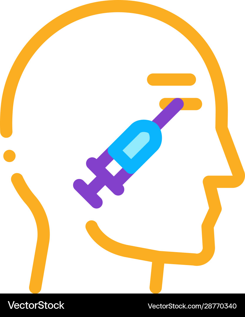 Cosmetic injection in eye icon outline Royalty Free Vector