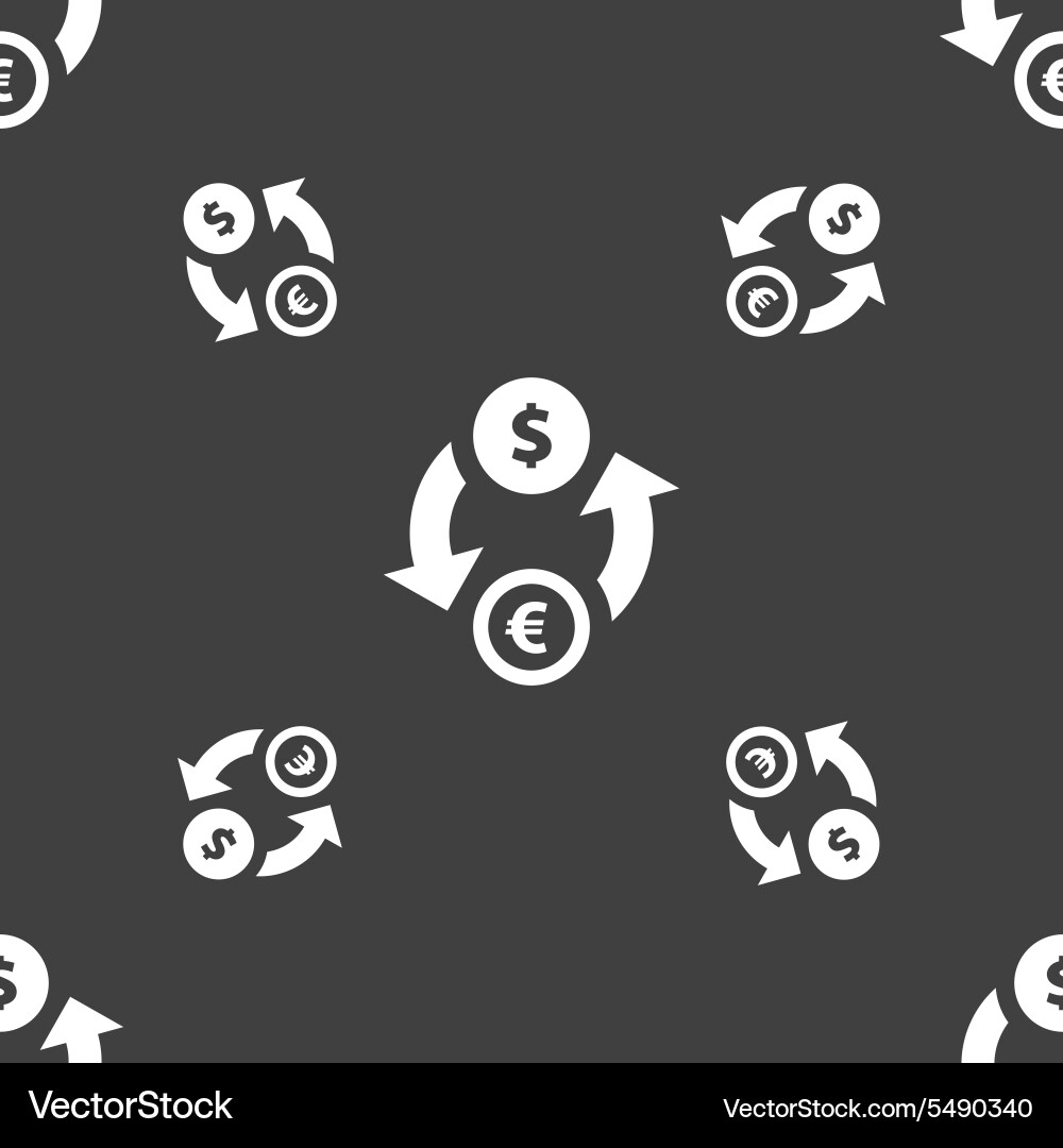 Currency exchange icon sign seamless pattern Vector Image