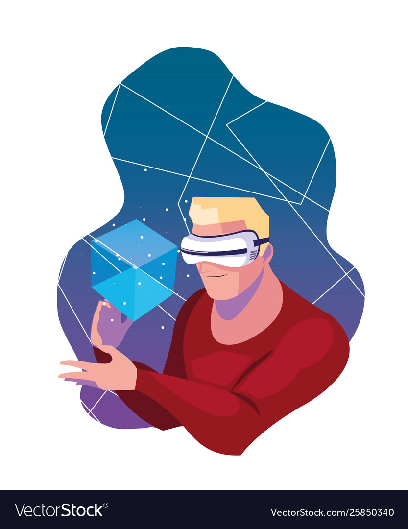 Design man using technology augmented Royalty Free Vector