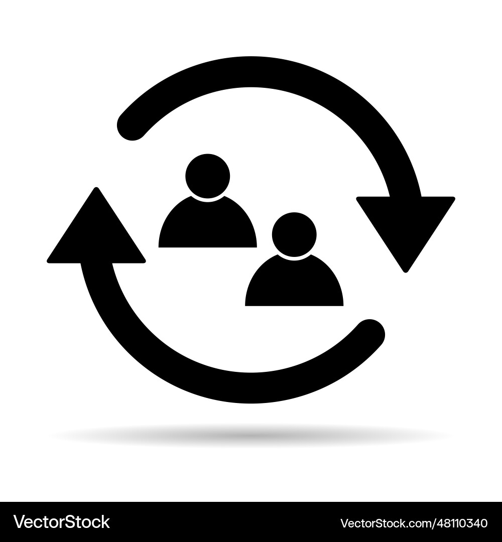 Employee engagement shadow icon person flat web Vector Image