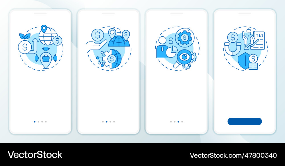 Foreign direct investment concept with blue line Vector Image