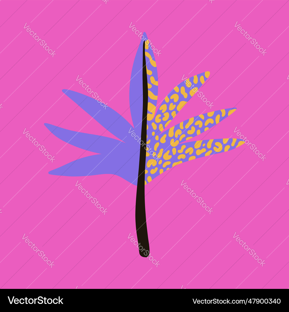 Groovy abstract tropical leaf jungle palm leaf Vector Image
