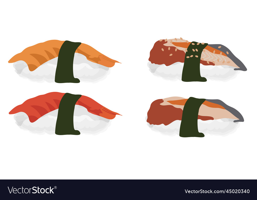 Sushi traditional japanese food asian seafood Vector Image