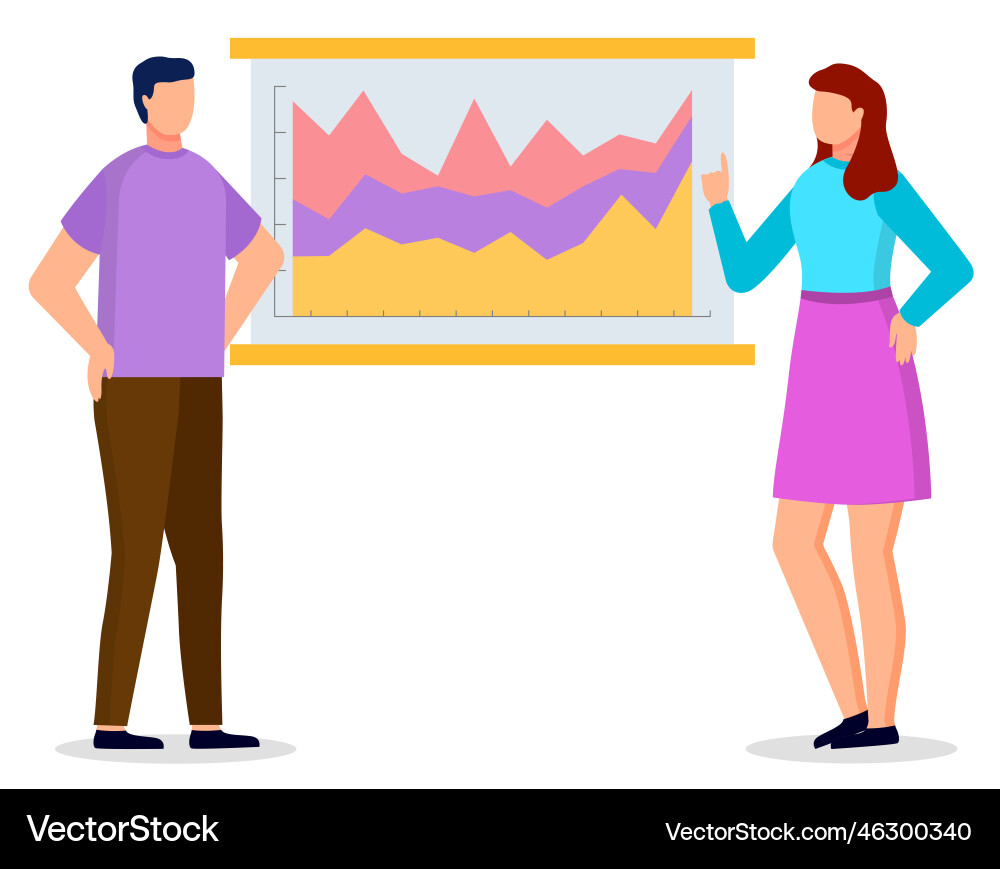 Teamwork educating of business graph report Vector Image