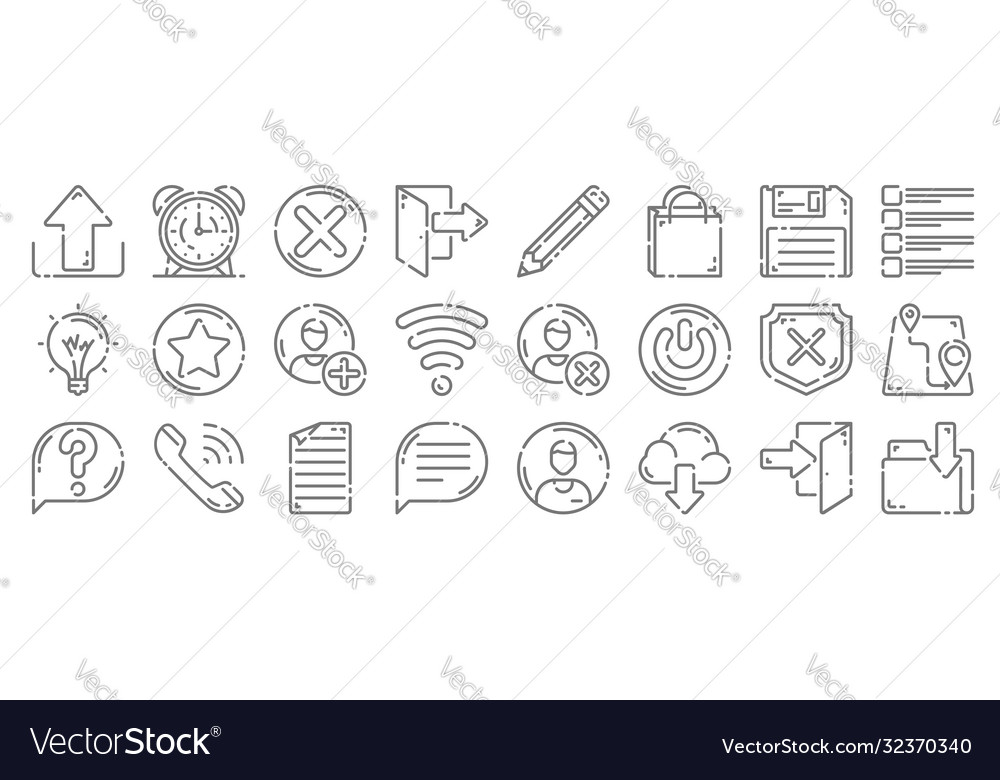 User interface line icons linear set quality line Vector Image