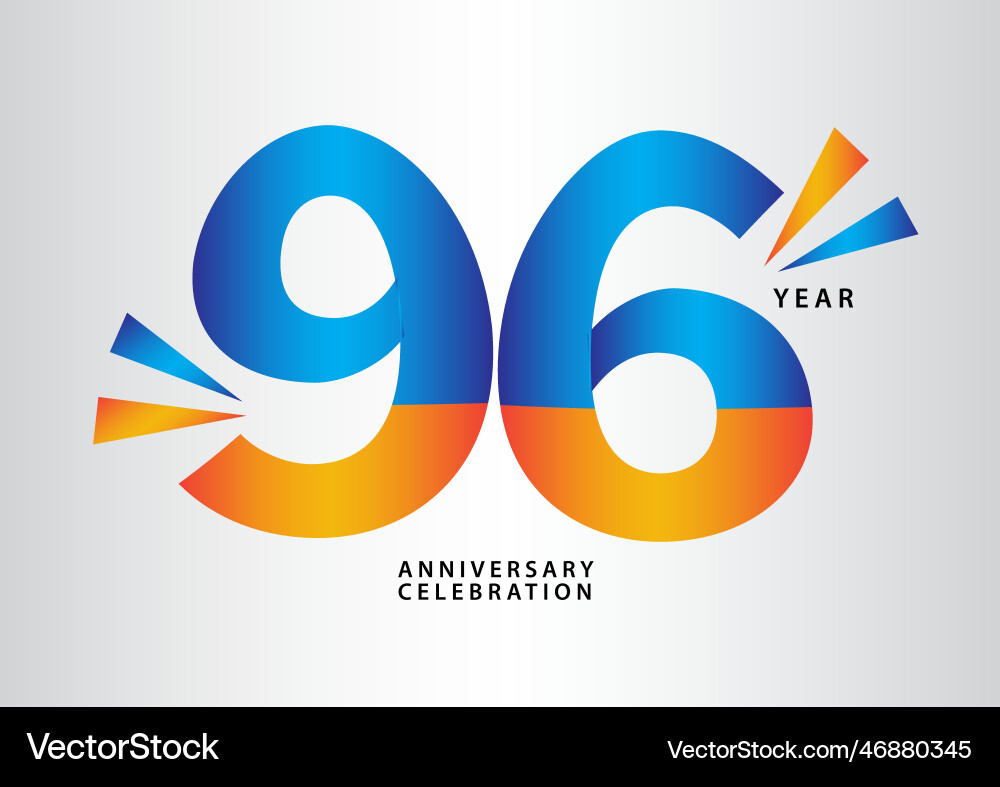 96 year anniversary celebration logotype 96 Vector Image