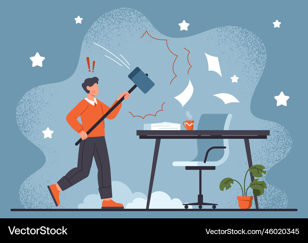 Angry business person Royalty Free Vector Image