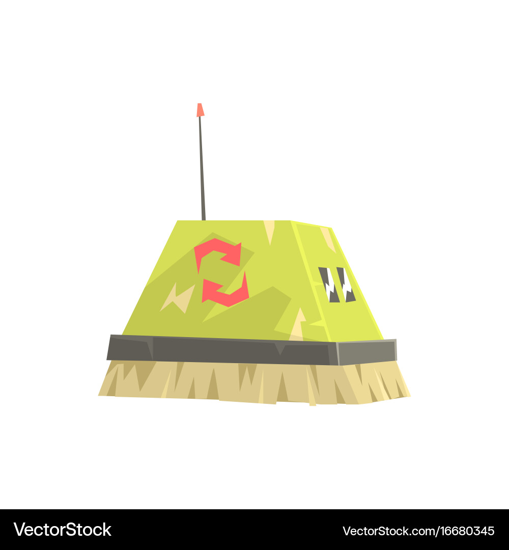 Cute cartoon robot brush cleaner character Vector Image