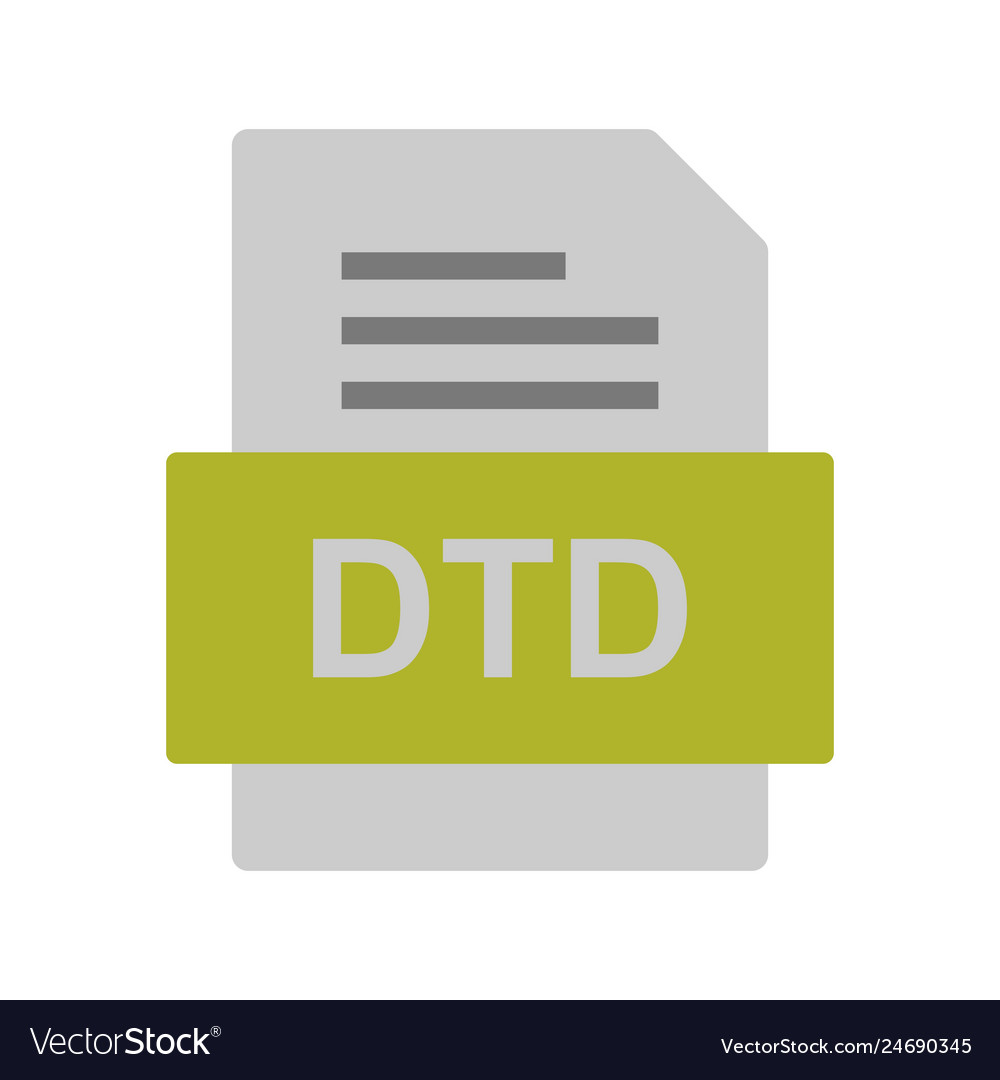 Dtd File Document Icon Royalty Free Vector Image