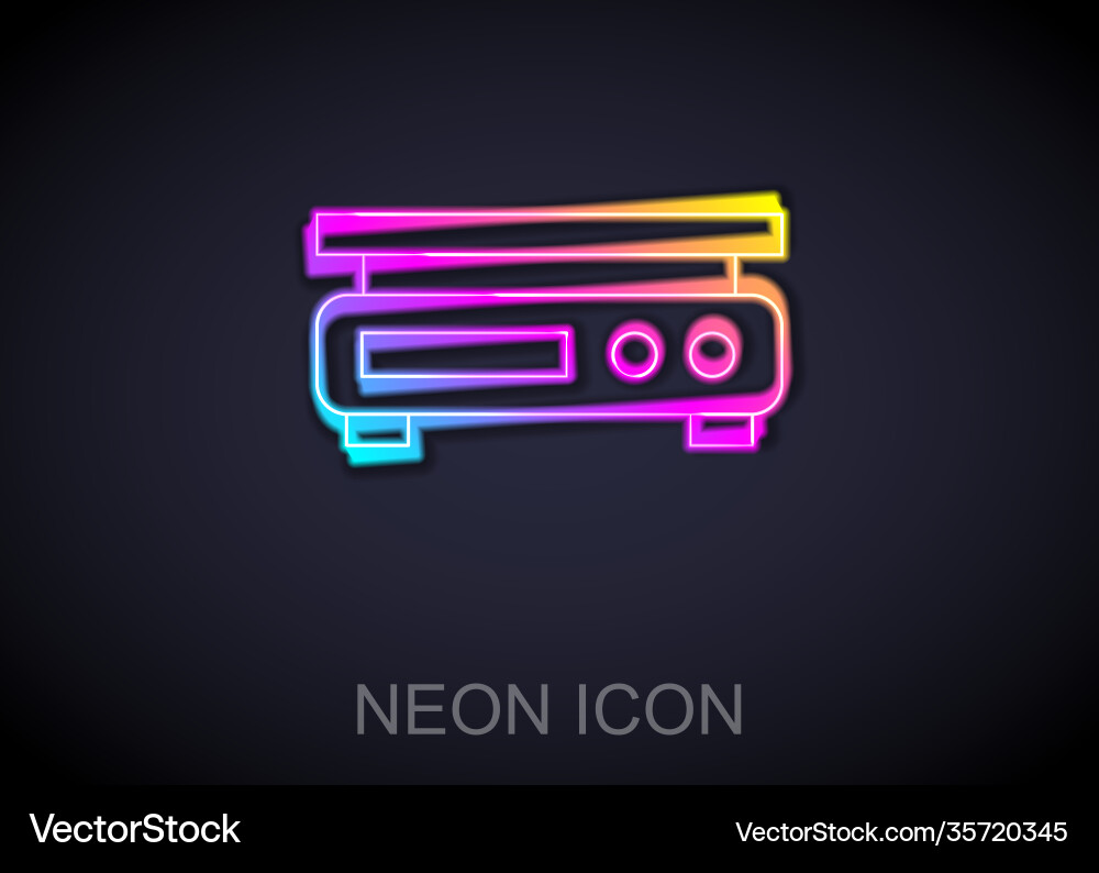 Glowing neon line electronic scales icon isolated Vector Image