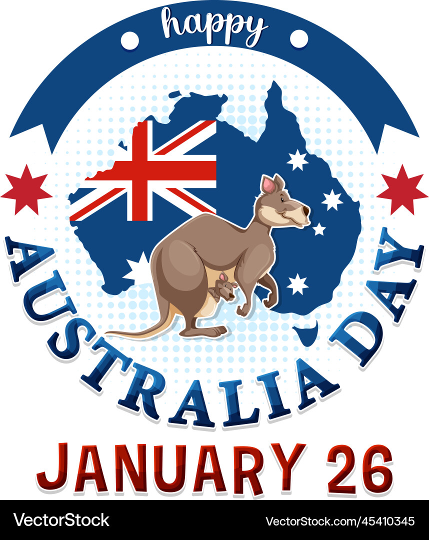 Happy australia day banner design Royalty Free Vector Image