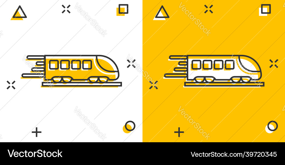 Metro icon in comic style train subway cartoon Vector Image