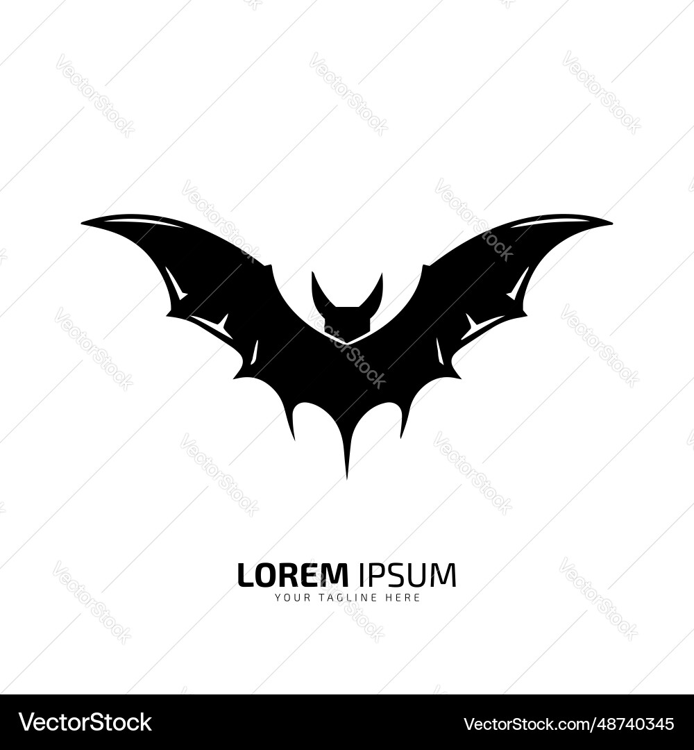 Minimal and abstract bat logo icon silhouette Vector Image