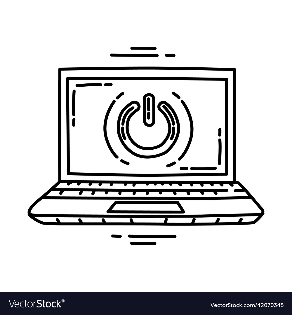 Power shut down icon doodle hand drawn or outline Vector Image