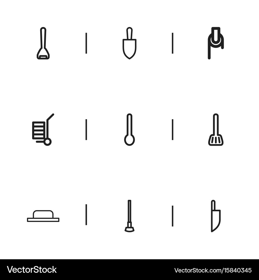 Set of 9 editable apparatus icons includes Vector Image