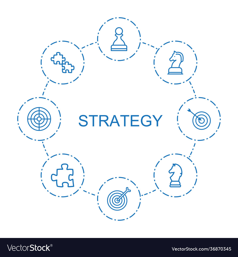 Strategy icons Royalty Free Vector Image - VectorStock