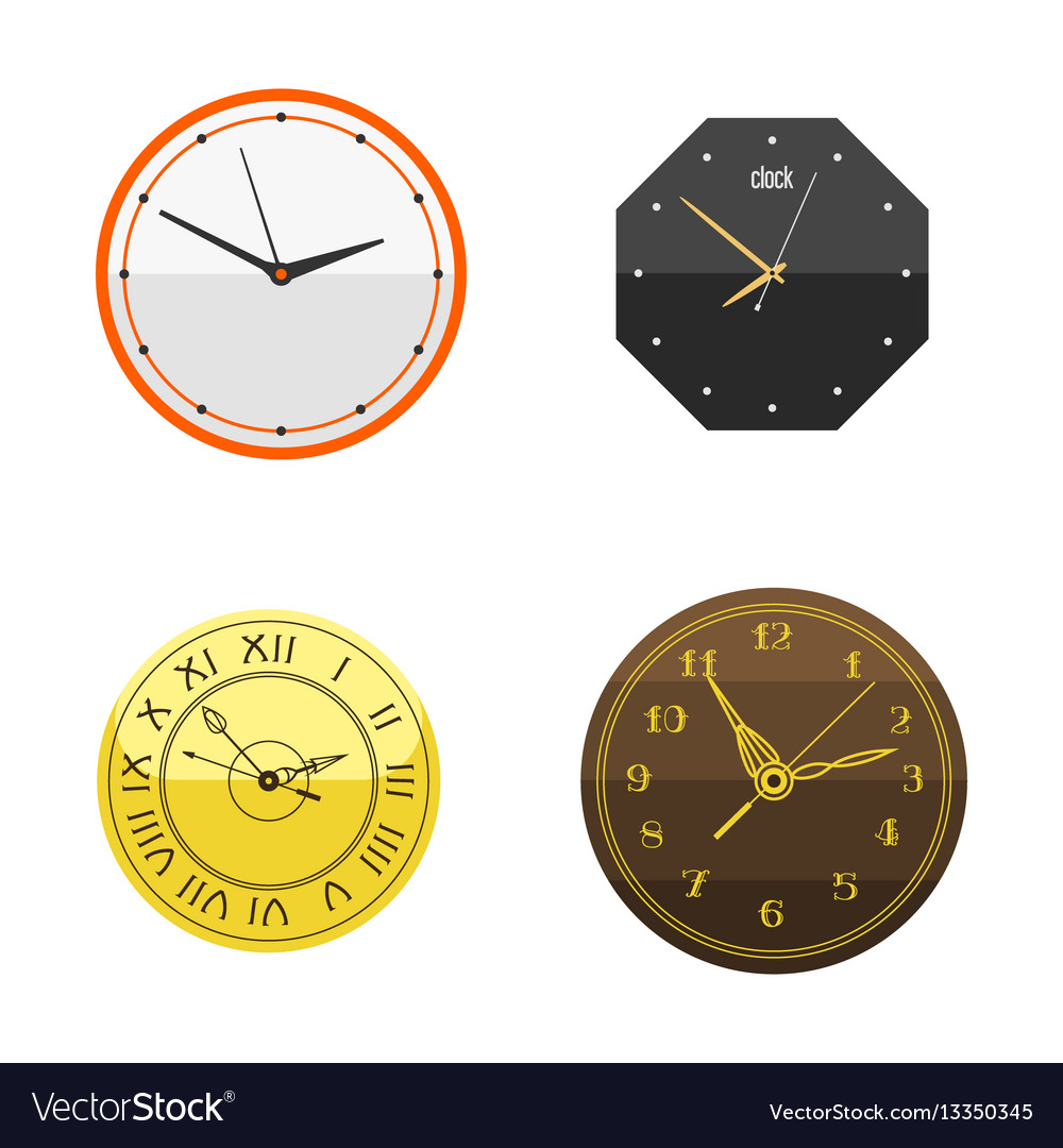 Wall clock circle sign with chronometer pointer Vector Image