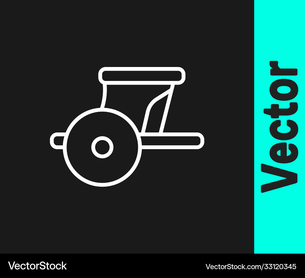 White line ancient greece chariot icon isolated Vector Image