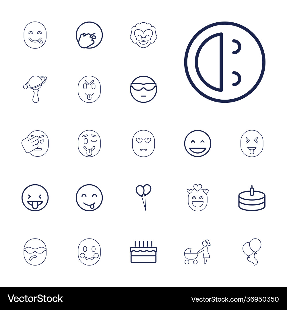 22 happiness icons Royalty Free Vector Image - VectorStock