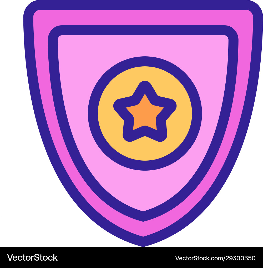 Army shield icon isolated contour symbol Vector Image