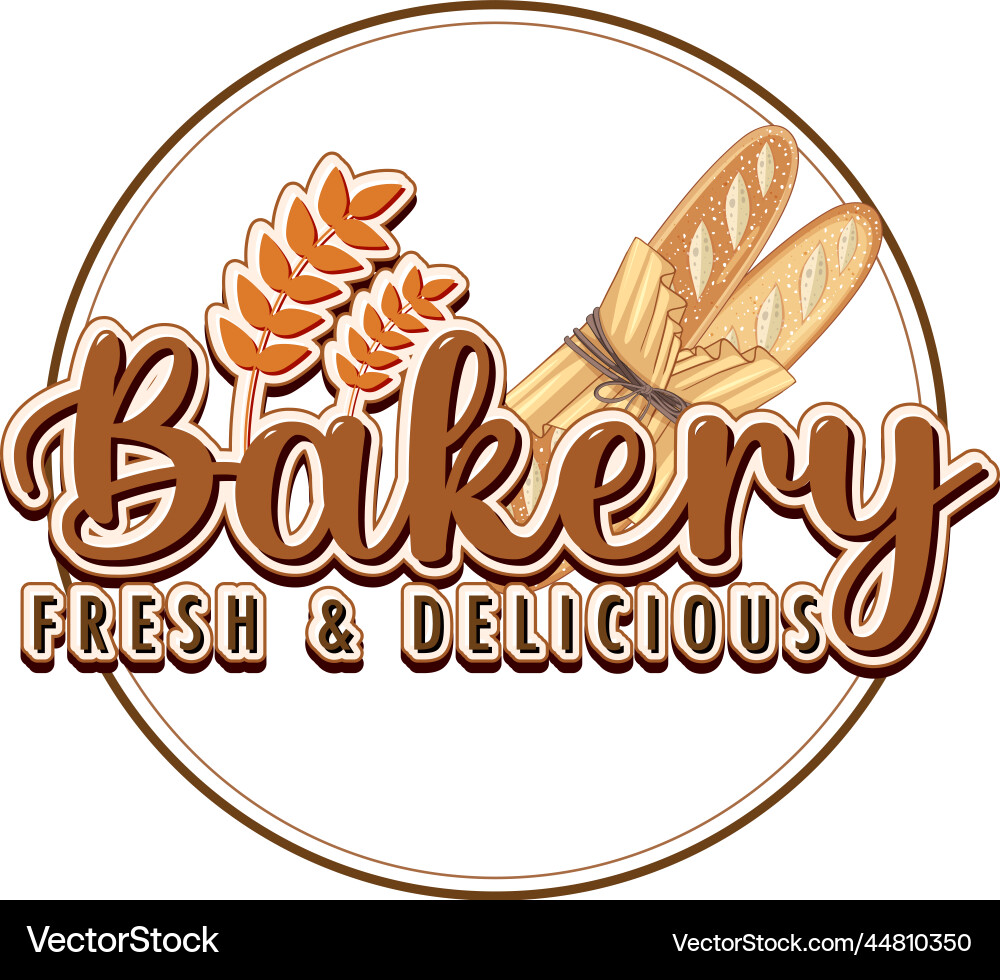 Bakery fresh and delicious text for banner Vector Image