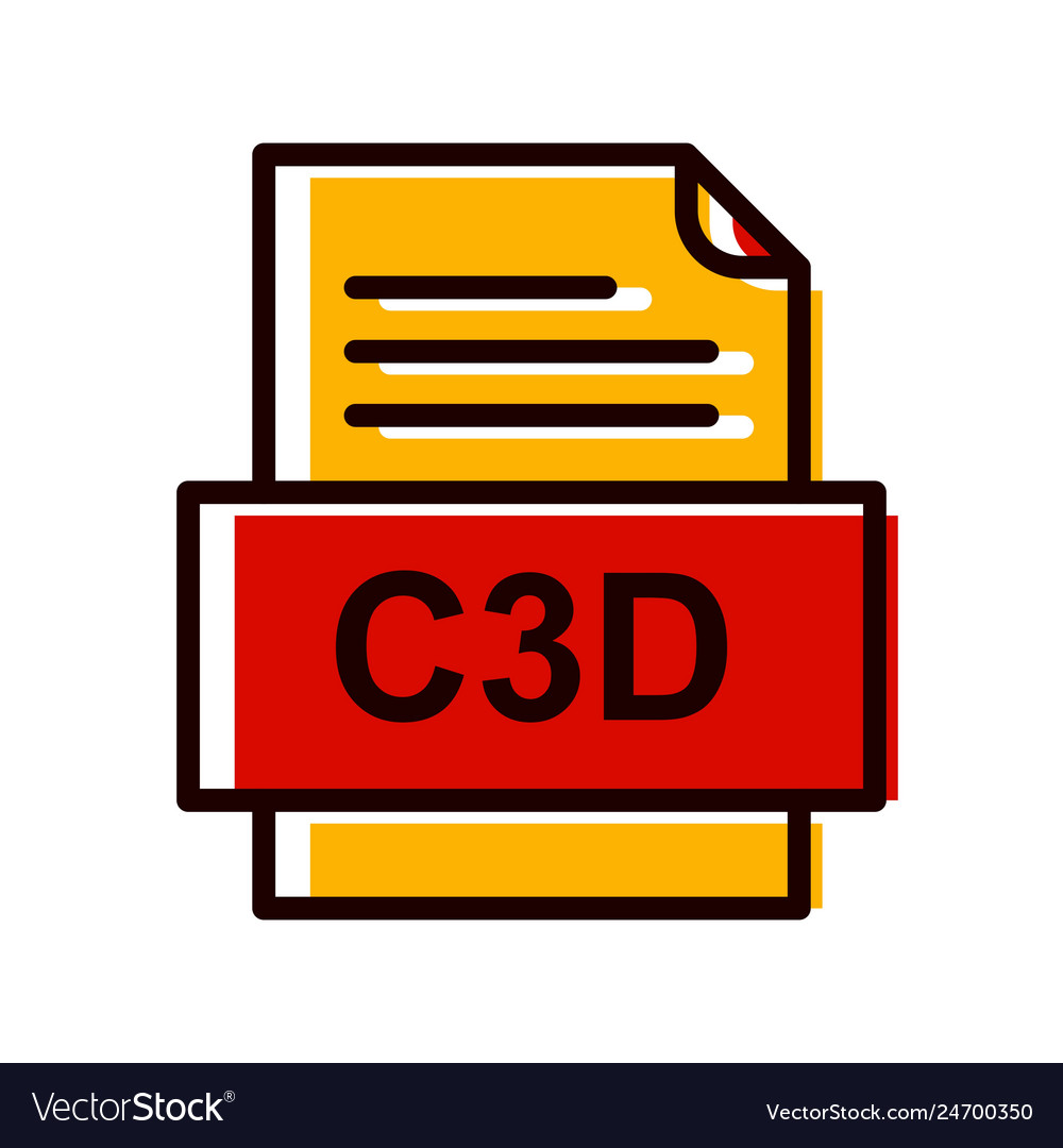 C3d File Document Icon Royalty Free Vector Image