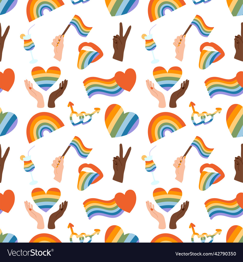 Collection patterns of lgbtq community Royalty Free Vector