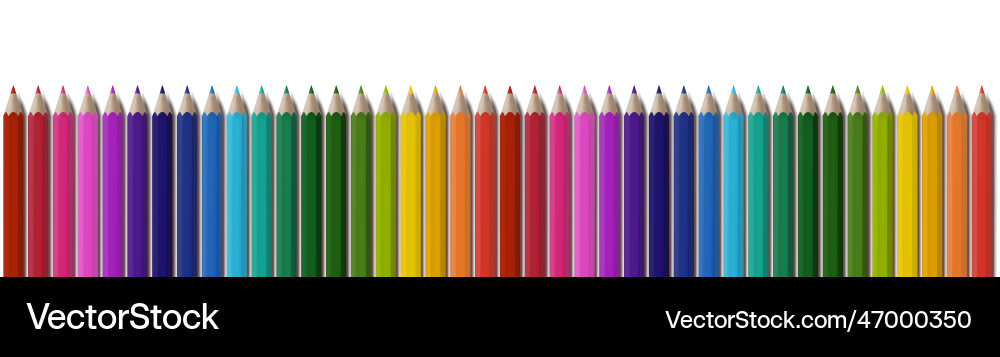 Color pencils realistic border row Royalty Free Vector Image