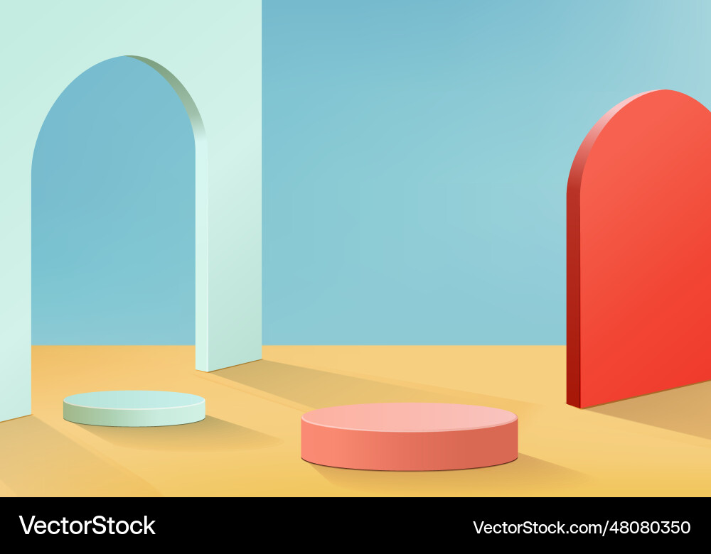 Cylinder abstract minimal scene with geometric Vector Image