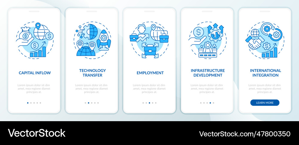 Foreign direct investment concept with thin line Vector Image