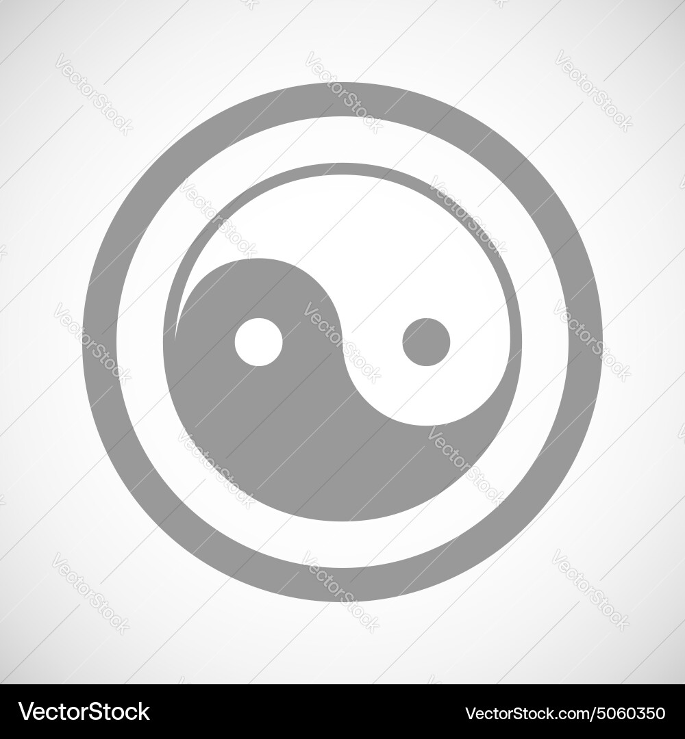 Grey ying yang sign icon Royalty Free Vector Image