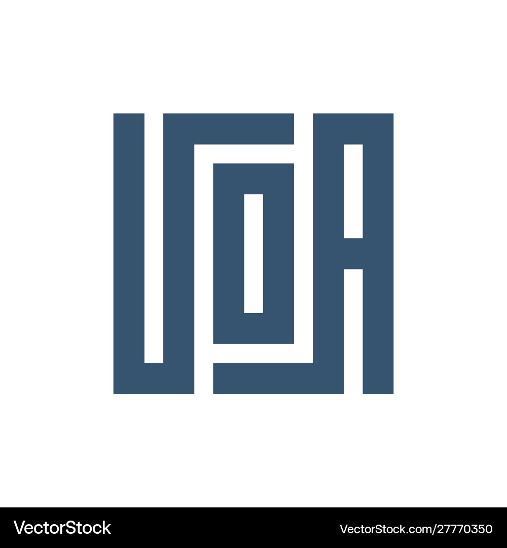 Initial letter uoa logo template business company Vector Image